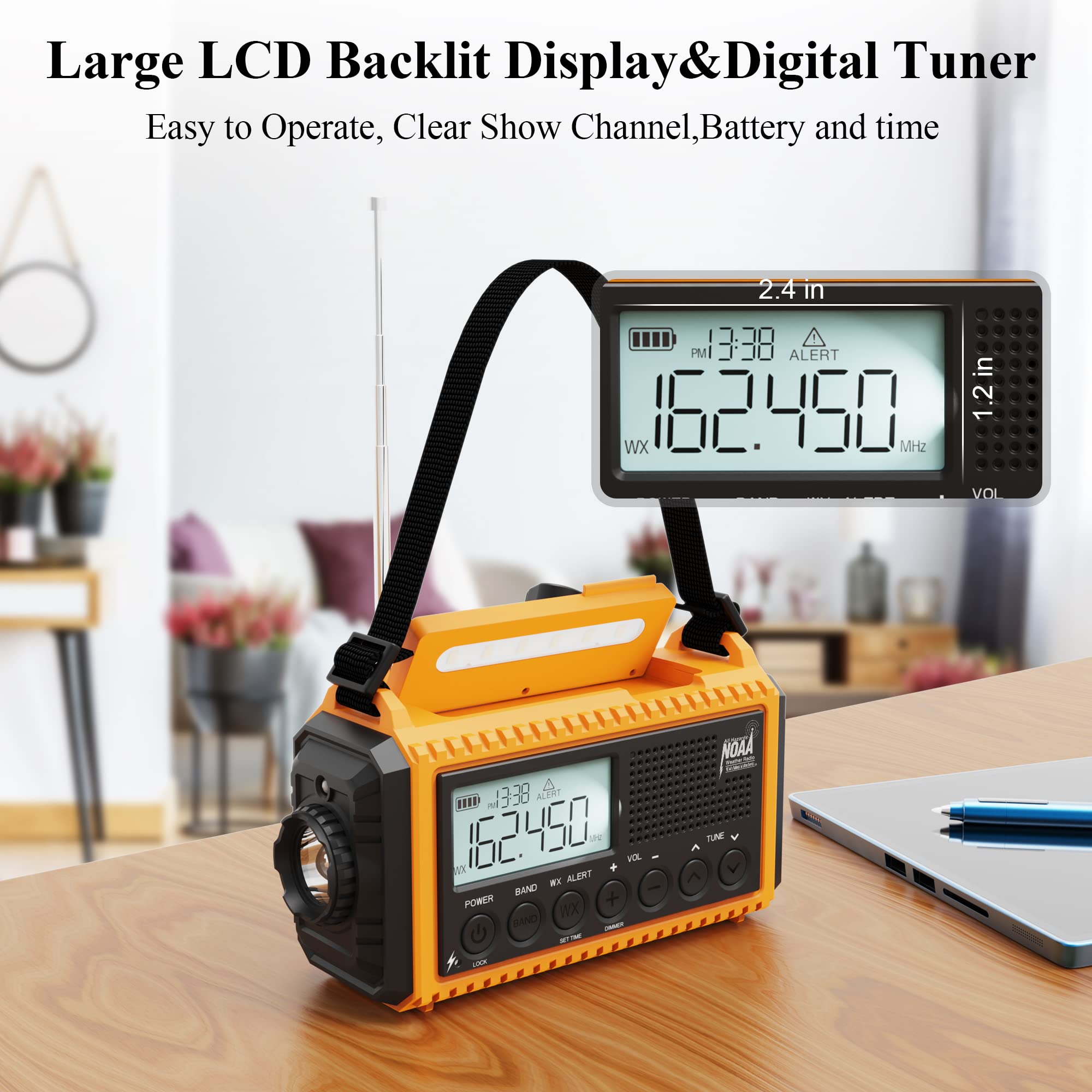 Emergency Radio,5000 Digital Weather Radio with AM/FM/NOAA/SW,SOS ...