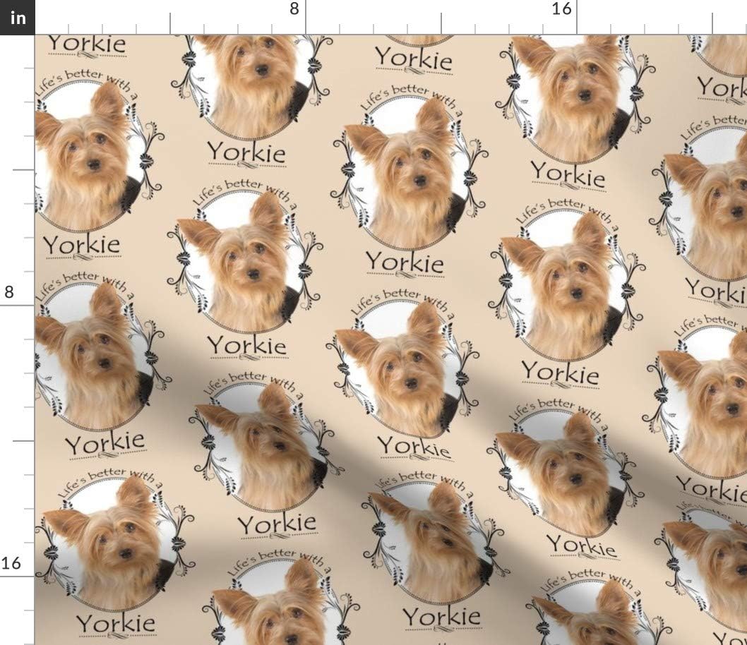 Amazon.com: Spoonflower Fabric - Yorkie Yorkshire Terrier Dog Pet ...