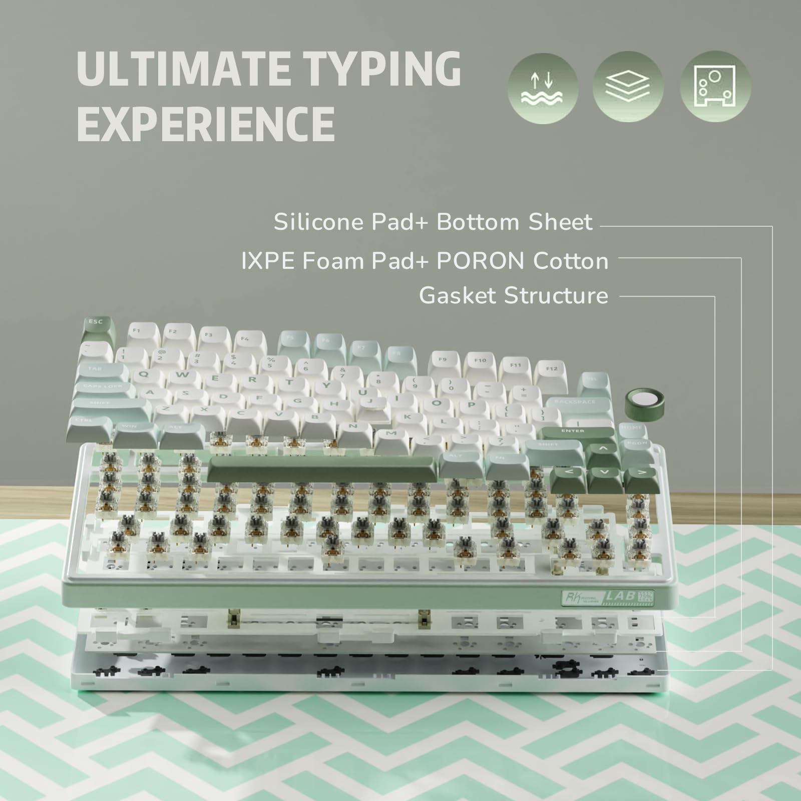 Mua RK ROYAL KLUDGE R75 Mechanical Keyboard Wired with Volume Knob, 75% ...