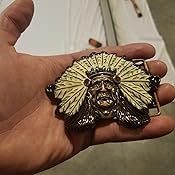 Amazon.com: OEM Wolverine Native Indian Chief Head Belt Buckle Replica ...