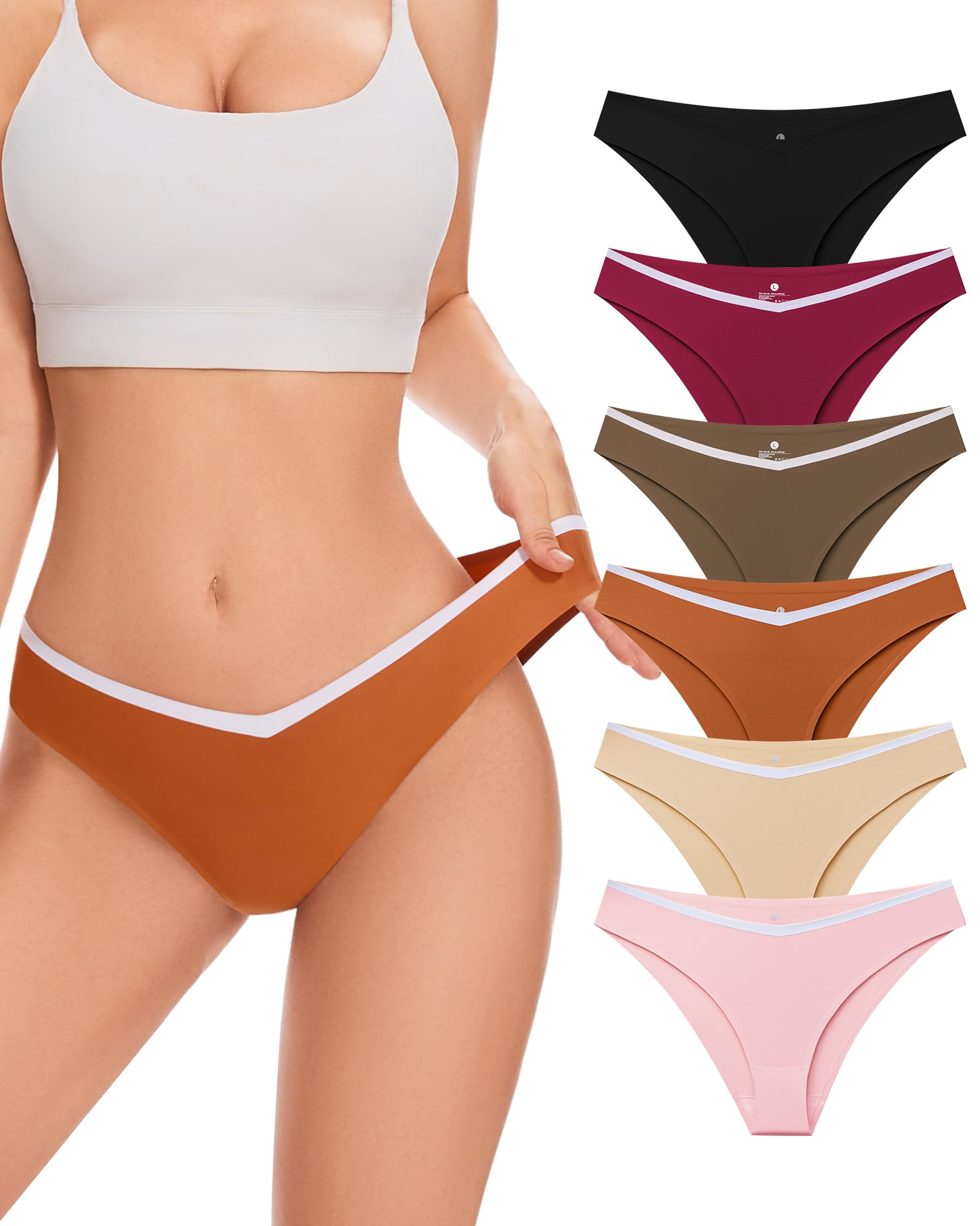 habibee Seamless Bikini Underwear for Women Invisible Cheeky Panties with High Stretch ...