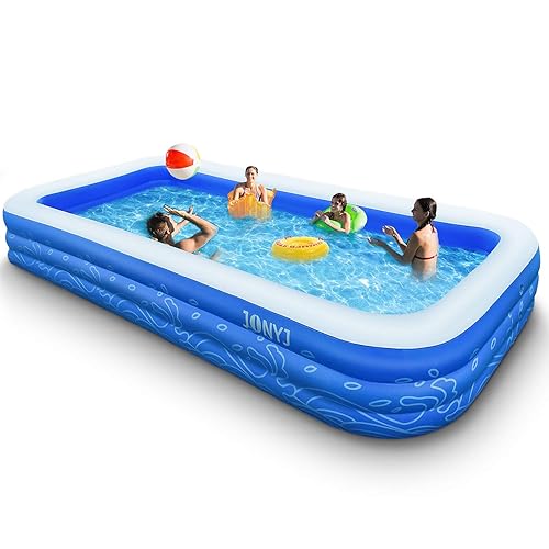 JONYJ Inflatable Pool, 150'' x 72'' x 22" Family Full-Sized Inflatable ...
