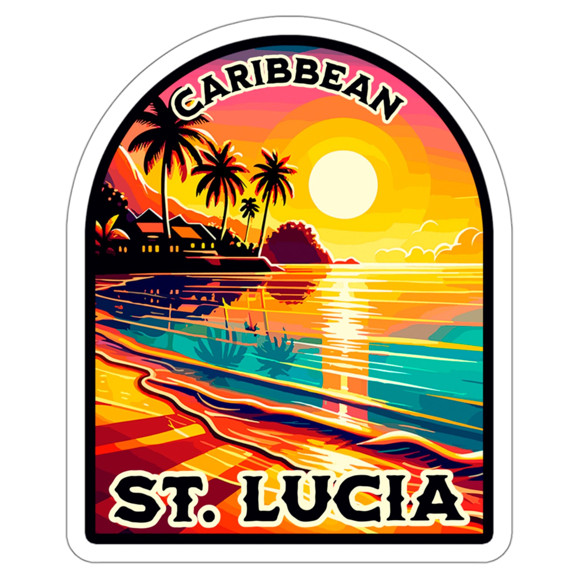 Mua Saint St. Lucia Caribbean Sticker Weatherproof Vintage Decal Vinyl ...