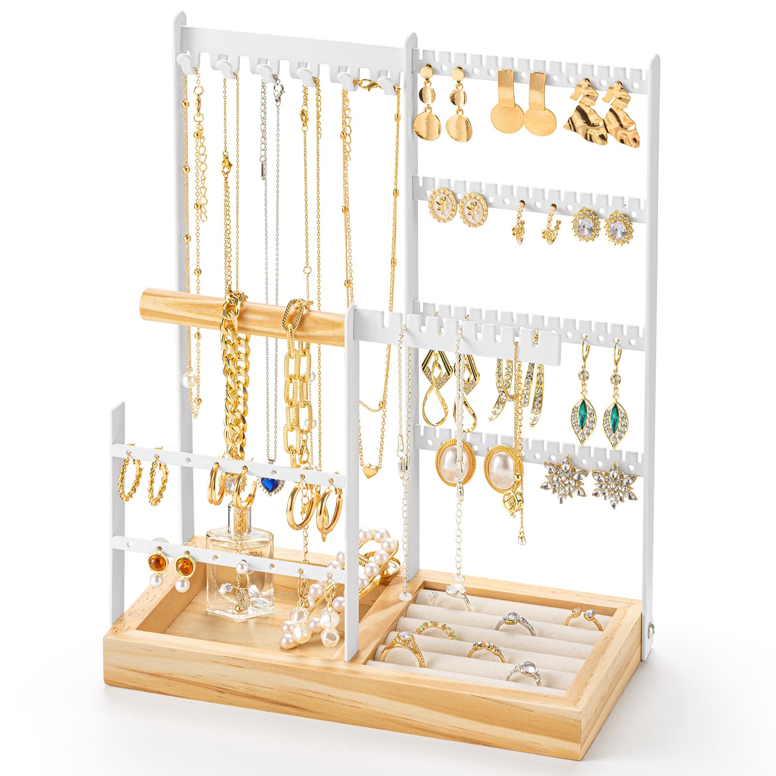 Jewelry Organizer Include 132 Holes for Earring Holder Organizer, 4 ...