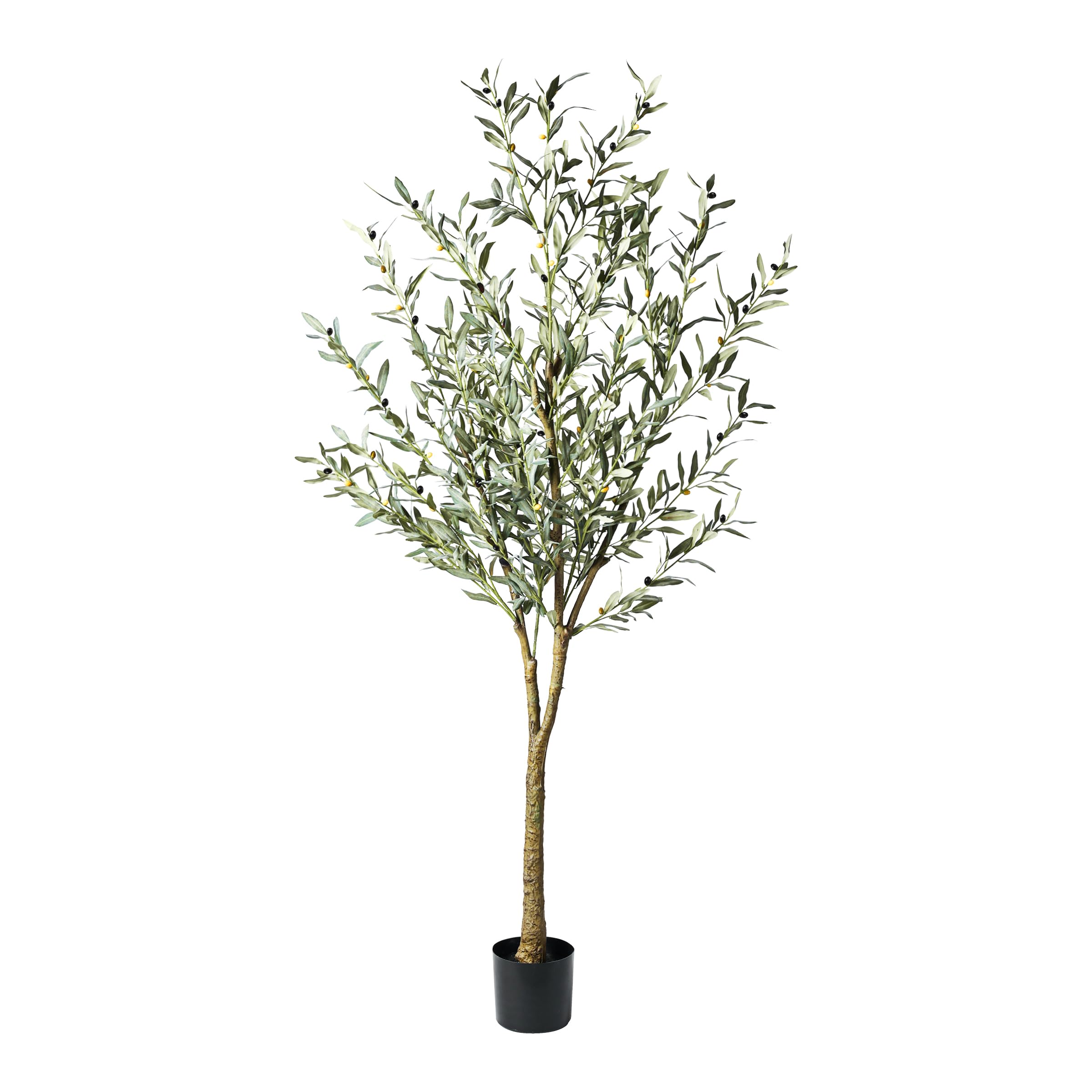 VERT NOOK Faux Olive Tree 7 feet, Large Olive Trees Artificial Plants ...
