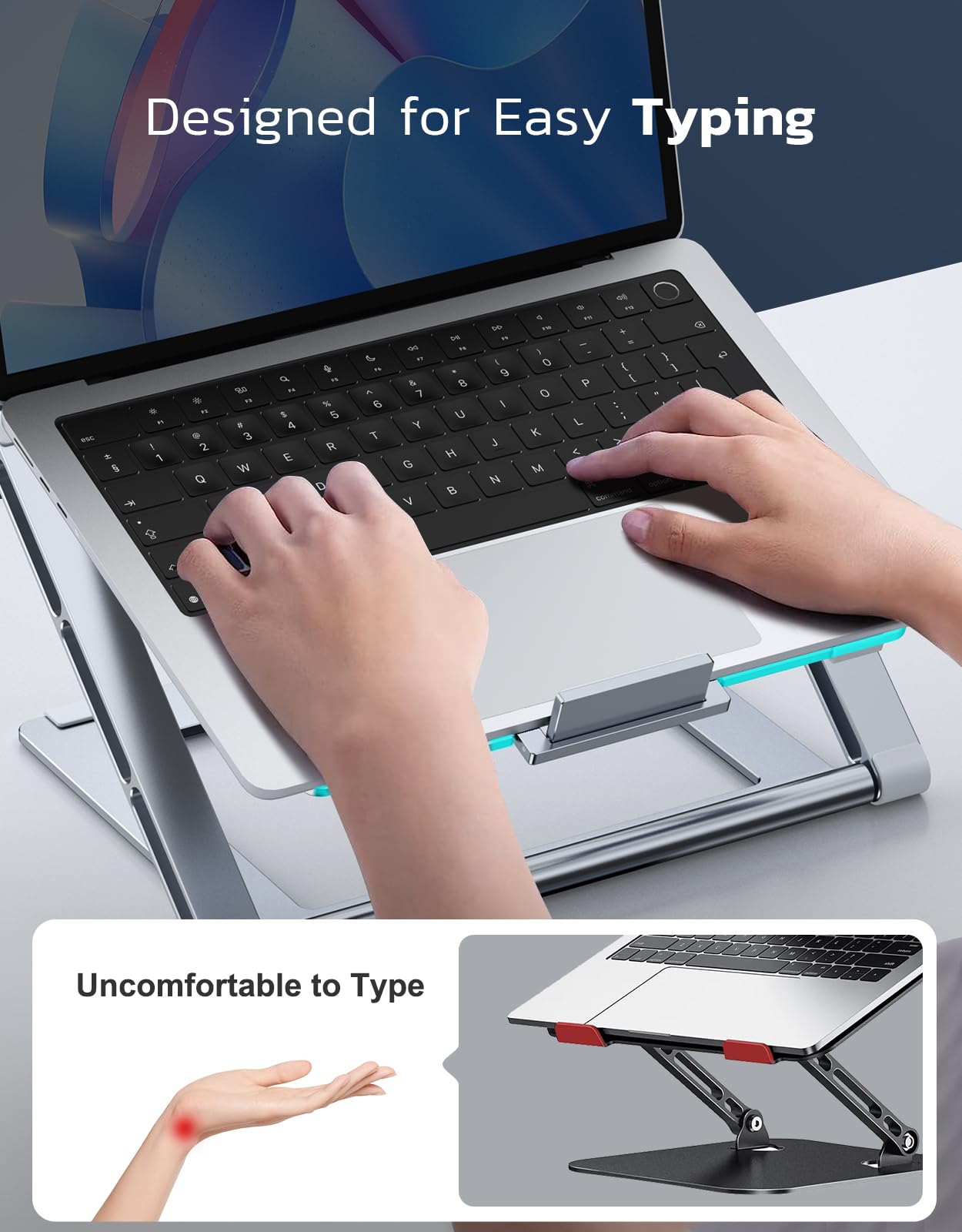 Mua RIWUCT Foldable Laptop Stand, 【Ultra Thin】 Adjustable Aluminum ...