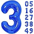 Amazon.com: 40 Inch Giant Navy Blue Number Balloon, Mylar Foil Helium ...