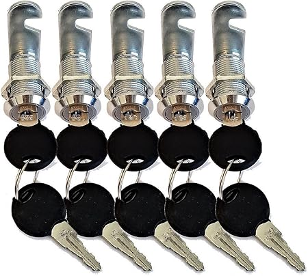 Cabinet CamLock Keyed Cam Locks Pack of 5 Keyed Alike Lock, RV Door ...