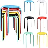 Amazon.com: LyeXD 5 Pcs Round Plastic Stack Stools, 18 Inch Portable Stackable Chairs Backless ...