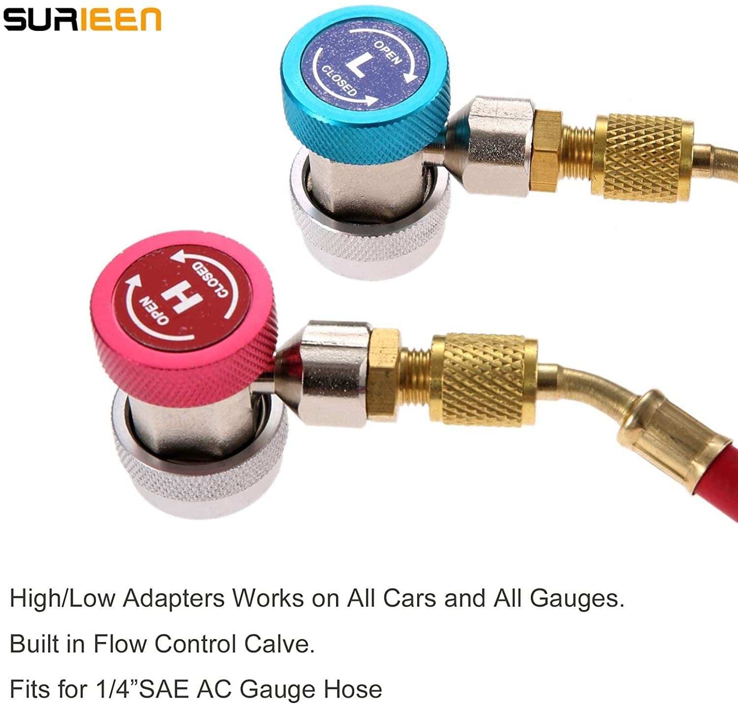 Mua R134A AC Quick Coupler Adapter with Self-Sealing Can Tap Valve Kit ...