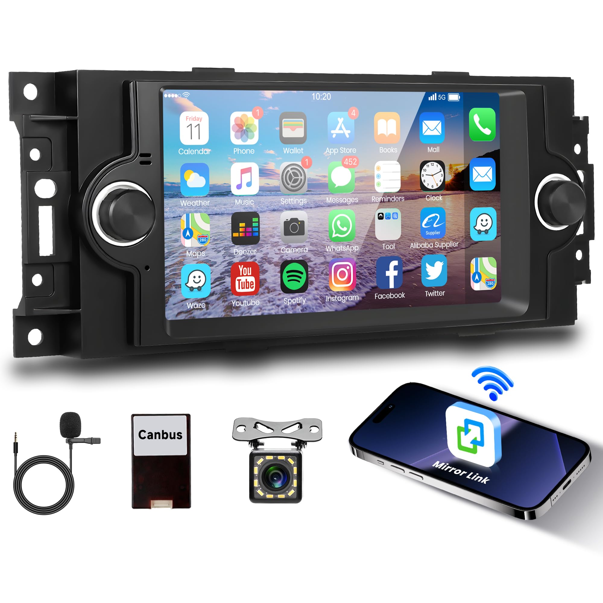 Android Car Radio Stereo for Jeep Wrangler JK Dodge RAM Chrysler 300C ...