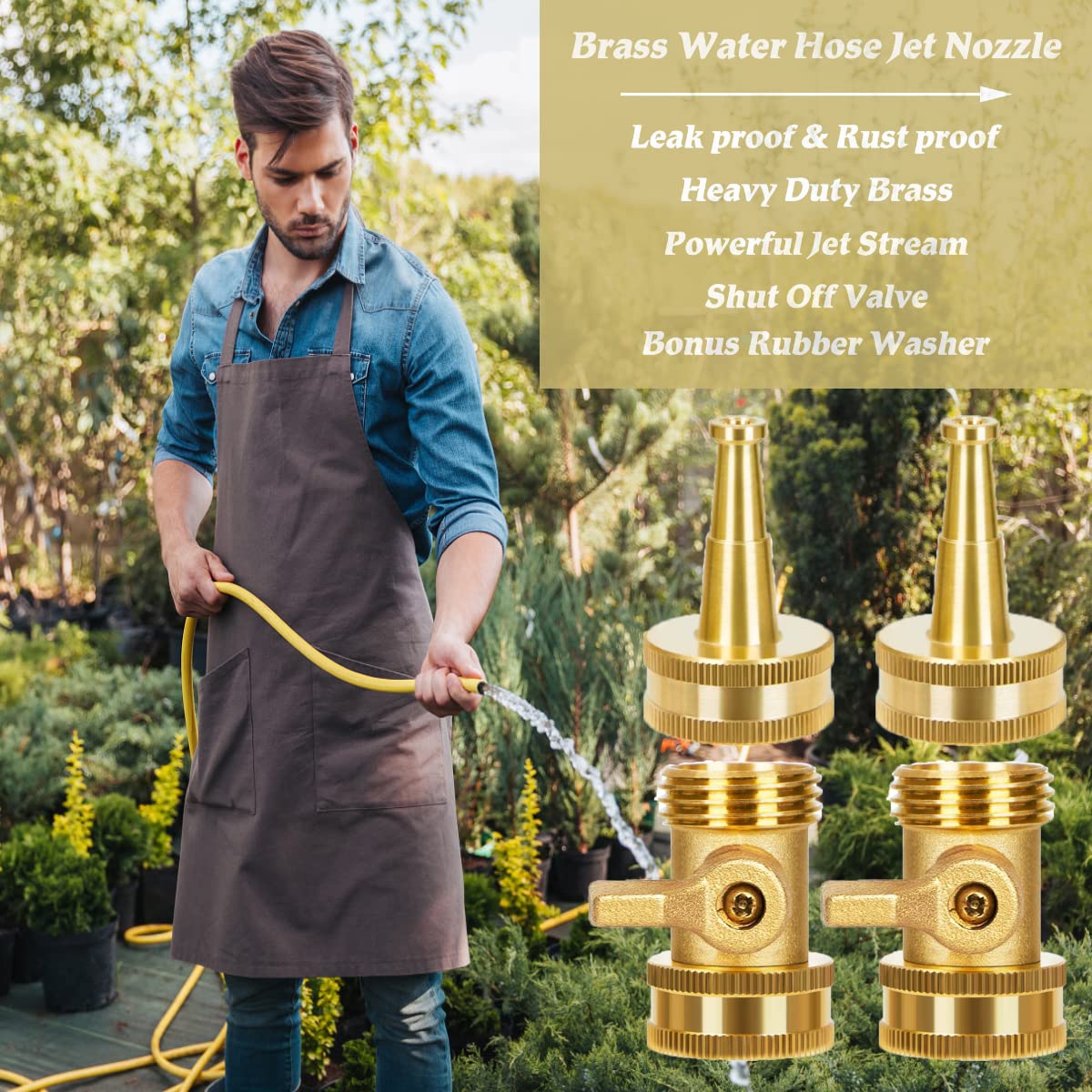 Mua SHOWNEW High Pressure Hose Nozzle, Solid Brass Water Hose Jet ...