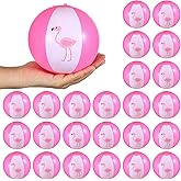 Amazon.com: 24 Pcs Pink Flamingo Mini Inflatable Beach Balls Bulk 5 ...