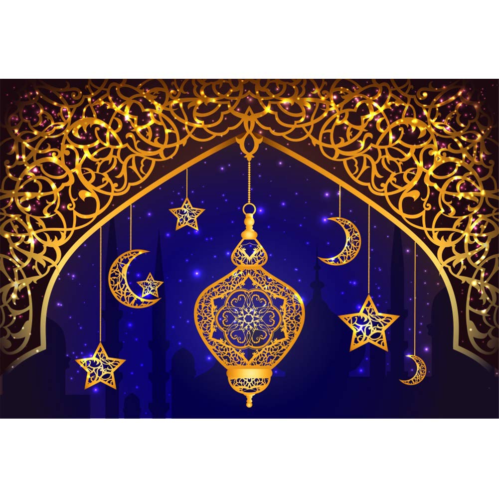 Buy CSFOTO 14x10ft Blue Ramadan Backdrop Ramadan Lanterns Mosque ...