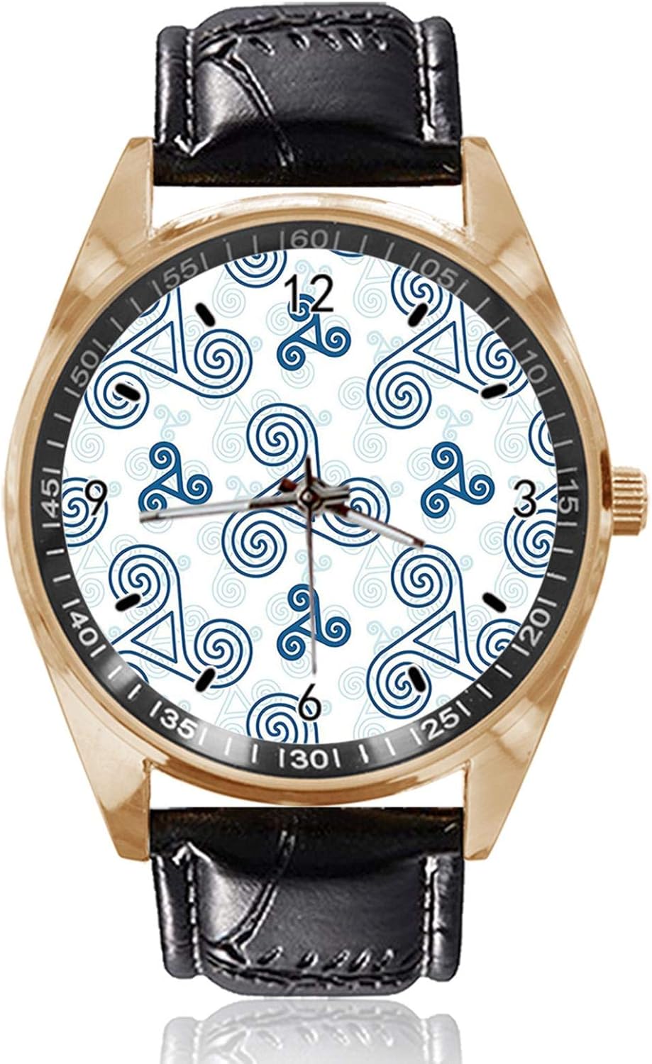 Abstract Diagram Custom Design Wrist Watch Analog Quartz Gold Dial ...