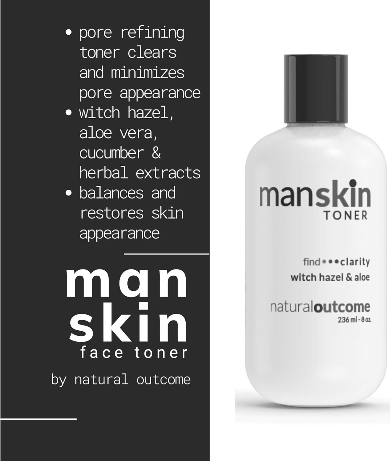 Mens Face Toner by Natural Outcome Skincare, Witch Hazel Alcohol Free ...