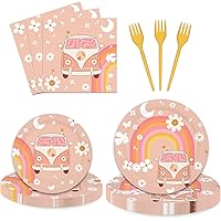 Amazon.com: 96 PCS Groovy Party Decorations Retro Daisy Flower Hippie ...