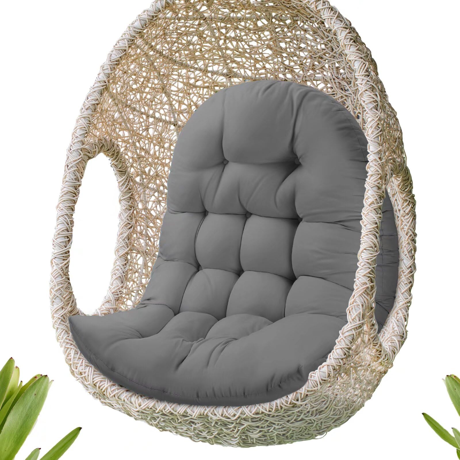 MQK Patio Egg Chair Cushion Replacement, Button Tufted Thick Outdoor ...