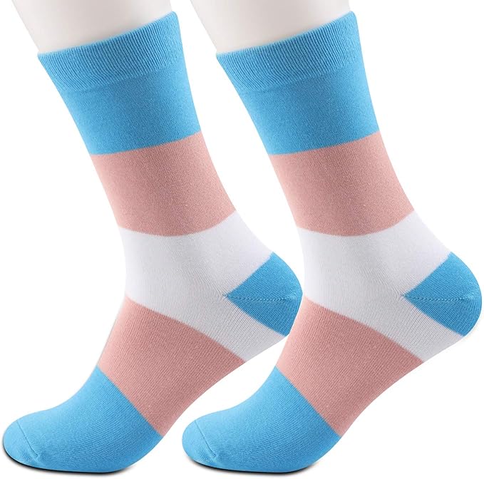 JXGZSO Transgender Pride Flag Socks LGBTQ Gifts Queer Pride Trans Flag ...