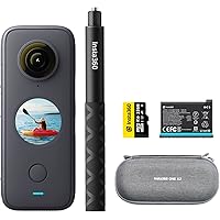 Amazon.com : Insta360 ONE X2 360 Degree Waterproof Action Camera, 5.7K 360, Stabilization, Touch ...