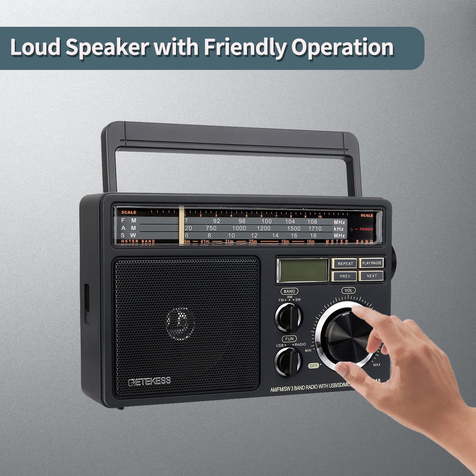 Retekess TR618 AM FM Radio Plug In Wall, Portable Shortwave Radios ...