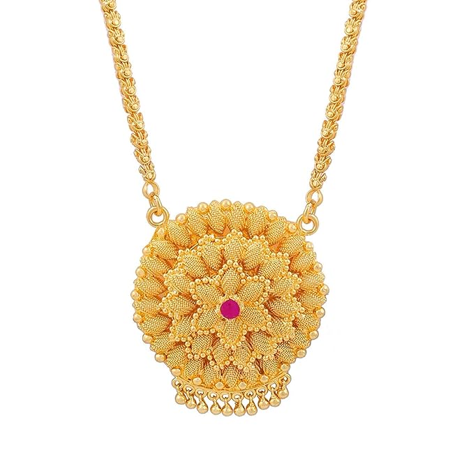 Buy AFJ GOLD One Gram Micro Gold Plated Traditional Designer Trendy ...