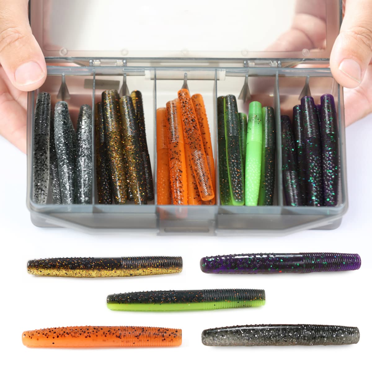 OJY&DOIIIY Plastic Worms for Bass Fishing,TRD Soft Plastic Fishing ...