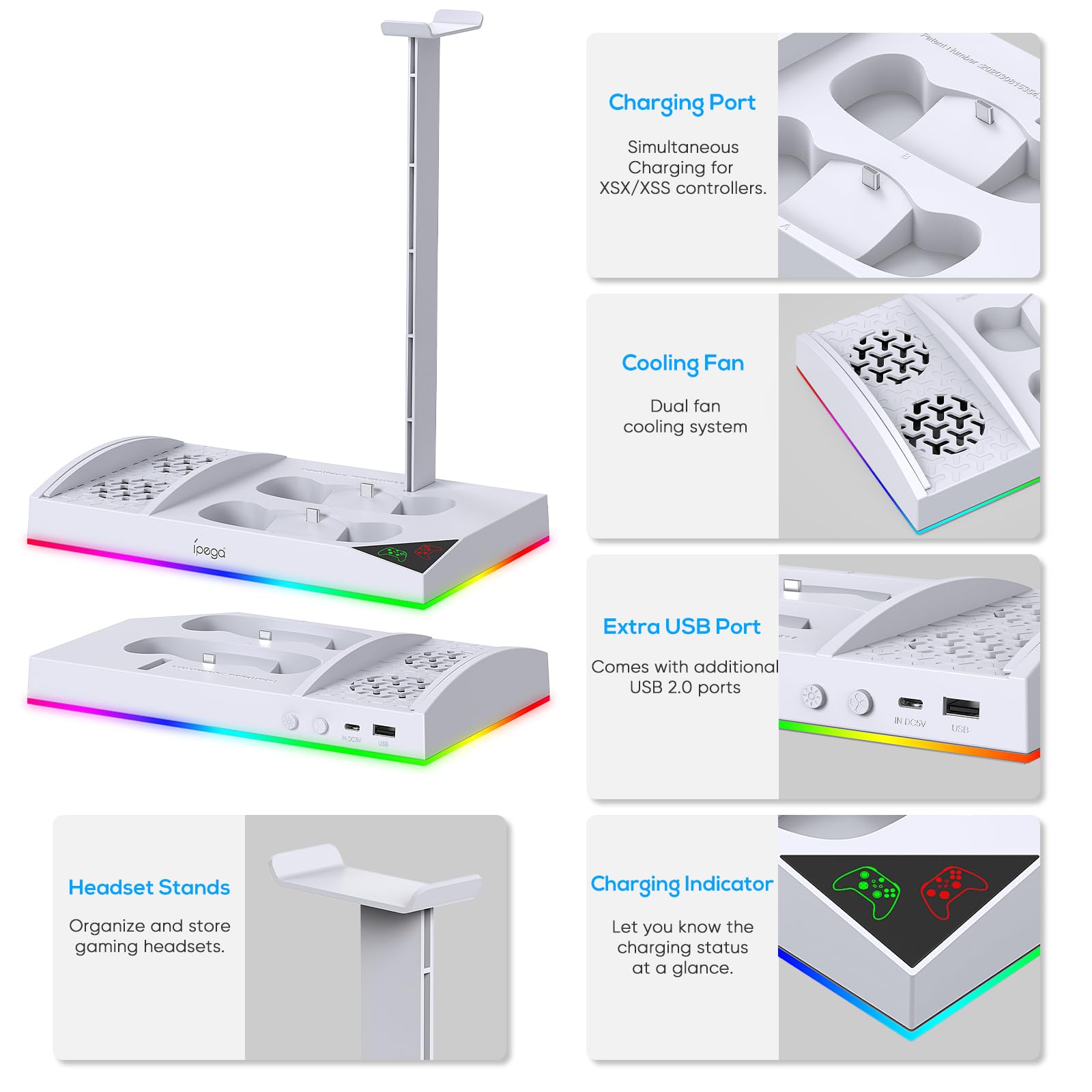 Mua Upgraded RGB Cooling Fan Charging Station for Xbox Series S Console ...