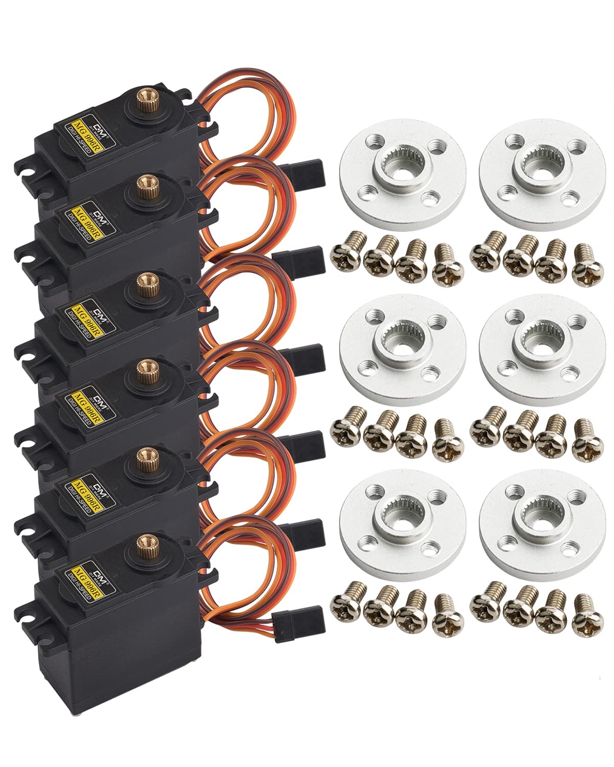 diymore [ Full Brass Gear 6 Pack MG996R Gear Torque Digital RC Servo ...