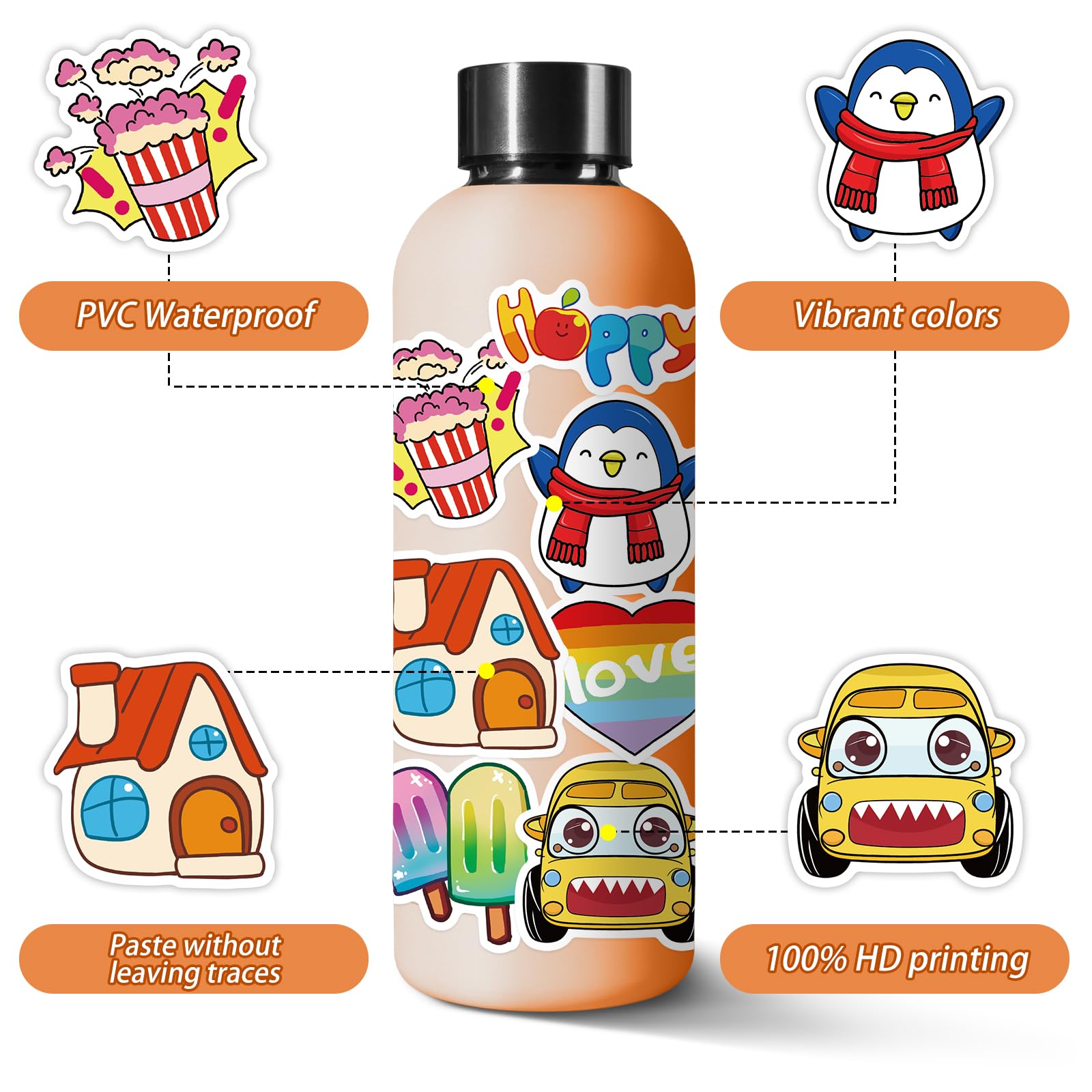 Mua 600Pcs Stickers for Water Bottles, Waterproof Vinyl Stickers for ...