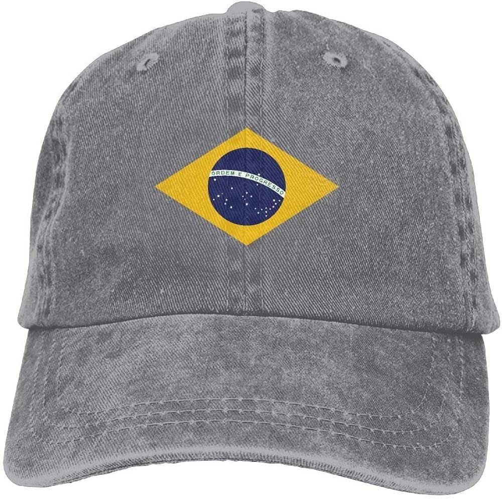 Brazil Flag Unisex Washed Adjustable Fashion Cowboy Hat Denim Baseball ...