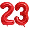 Amazon.com: Red 23 Number Balloons, 40 Inch Giant Number 23 Balloons ...