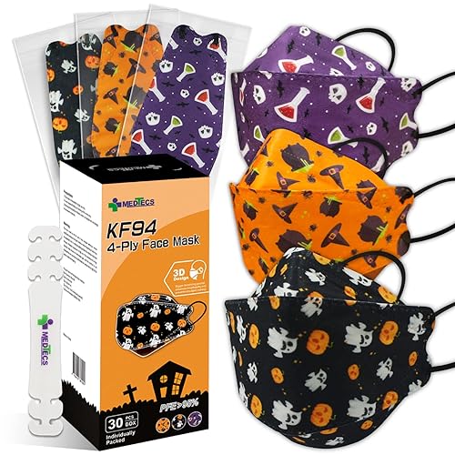 Medtecs KF94 Face Mask - 30 PC (10 Each) - Individually Wrapped- 4 Ply ...