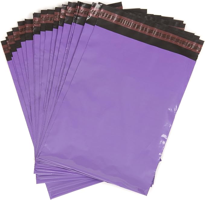 40 Purple Mailing Bags/Postal Sacks 250mm x 355mm - 10" x 14" REALPACK ...