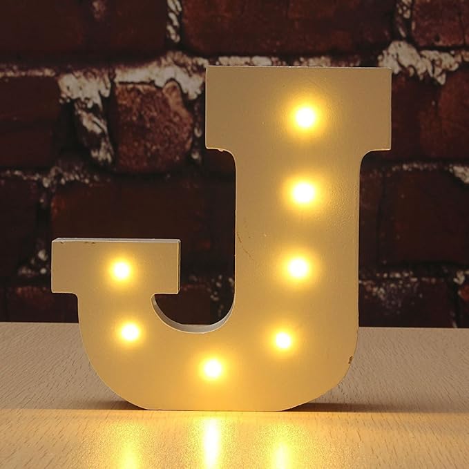 LED Letter Light–Battery Operated LED Wooden Alphabet Letter Lights for ...