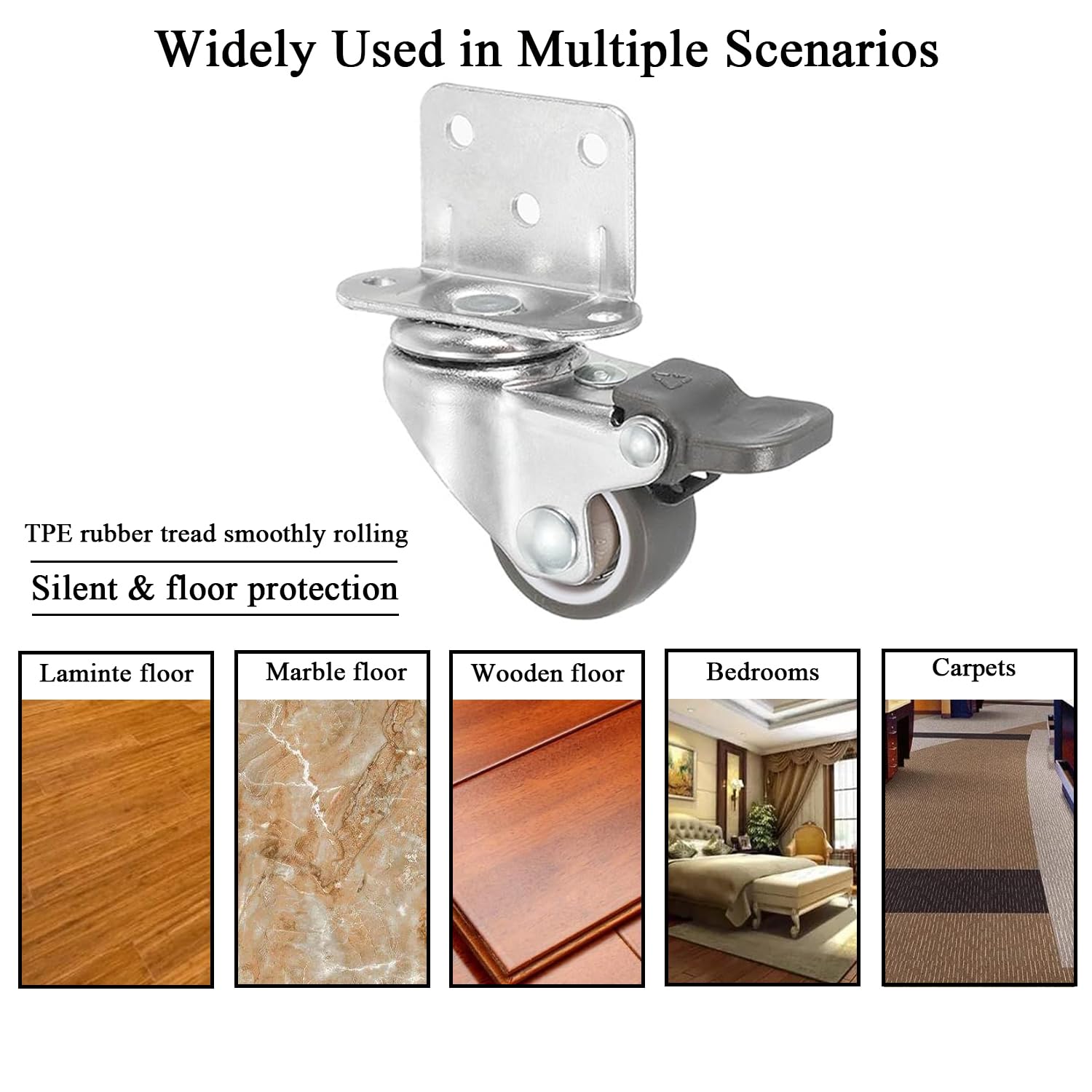 Mua L-Shape Caster Wheels 1 Inch, Low Profile Swivel Small Casters with ...