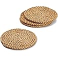 Amazon.com: Two's Company Full Circle Jute Rope Coasters, Set of 4, 4. ...