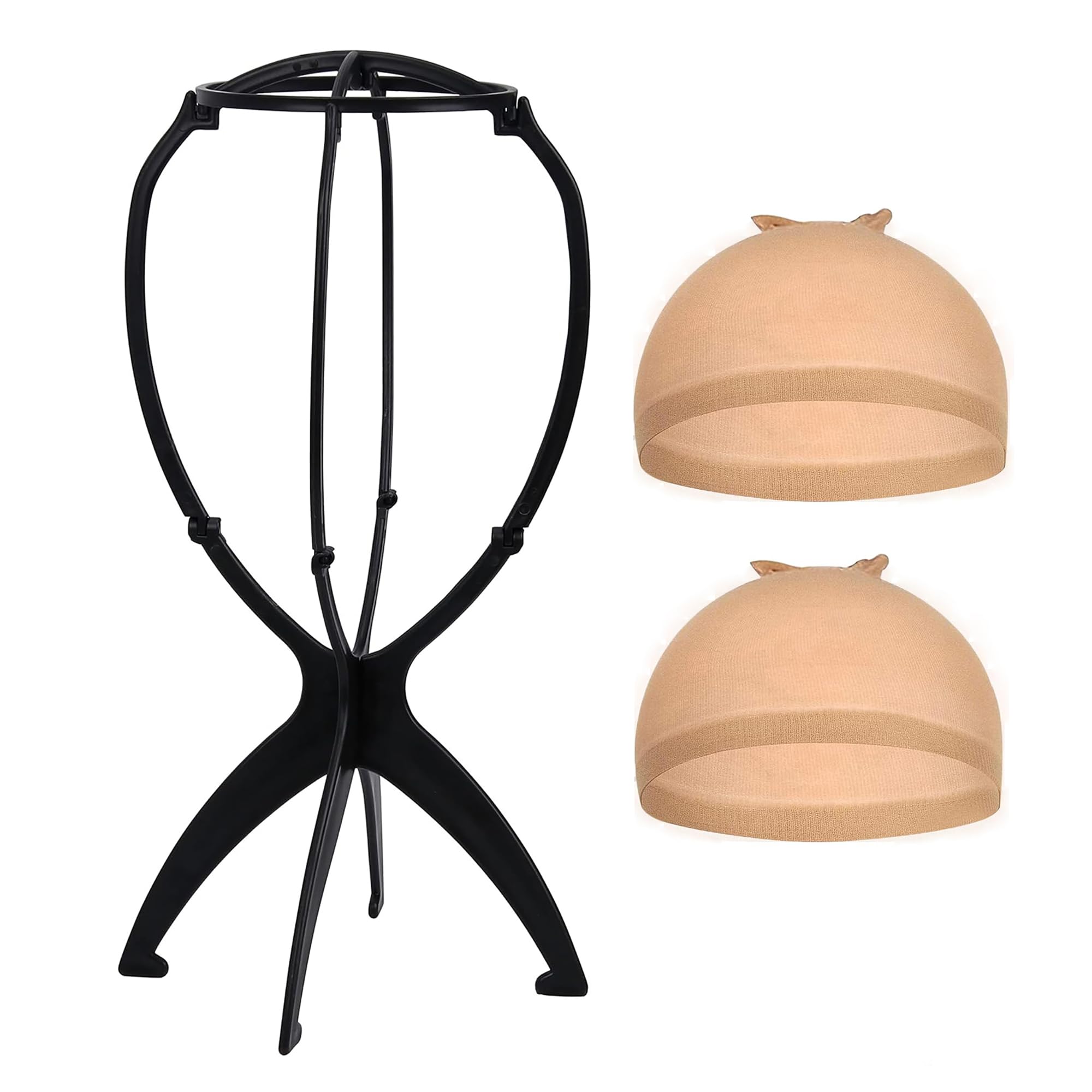 JCL Wig Stand Travel Wig Head Stand, Portable Collapsible Wig Holder ...