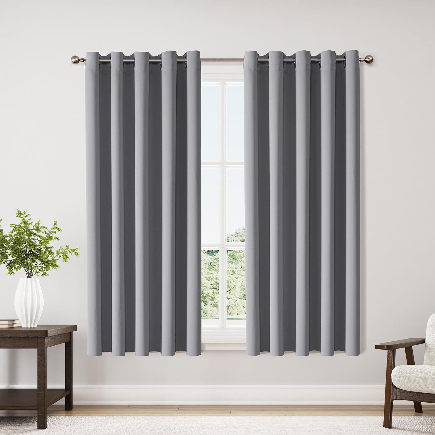 ChrisDowa Blackout Curtains 70 inches Wide for Bedroom - 2 Panels Set ...