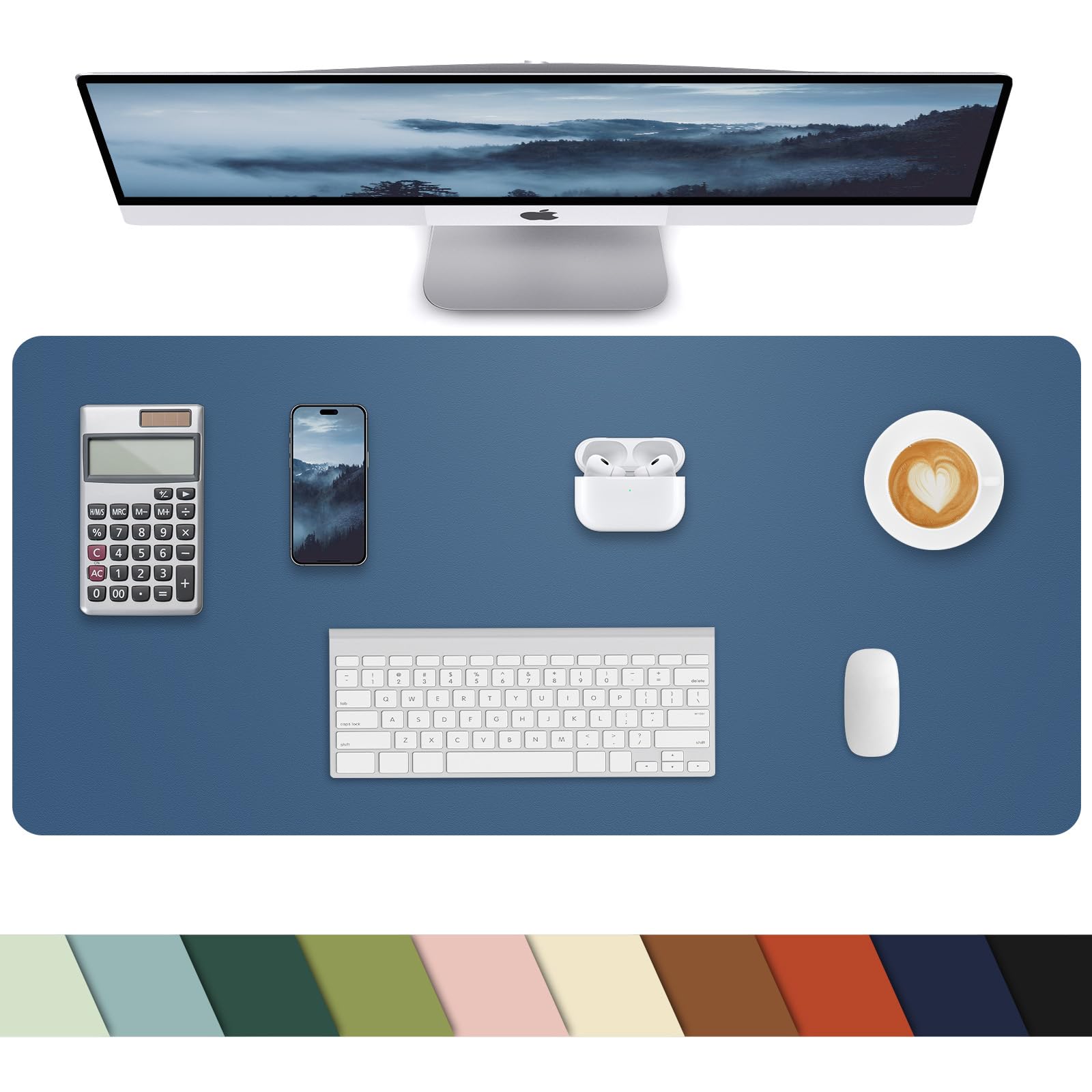 Pu Leather Desk Protector, Non-Slip Laptop Mat - Waterproof Writing Pad ...