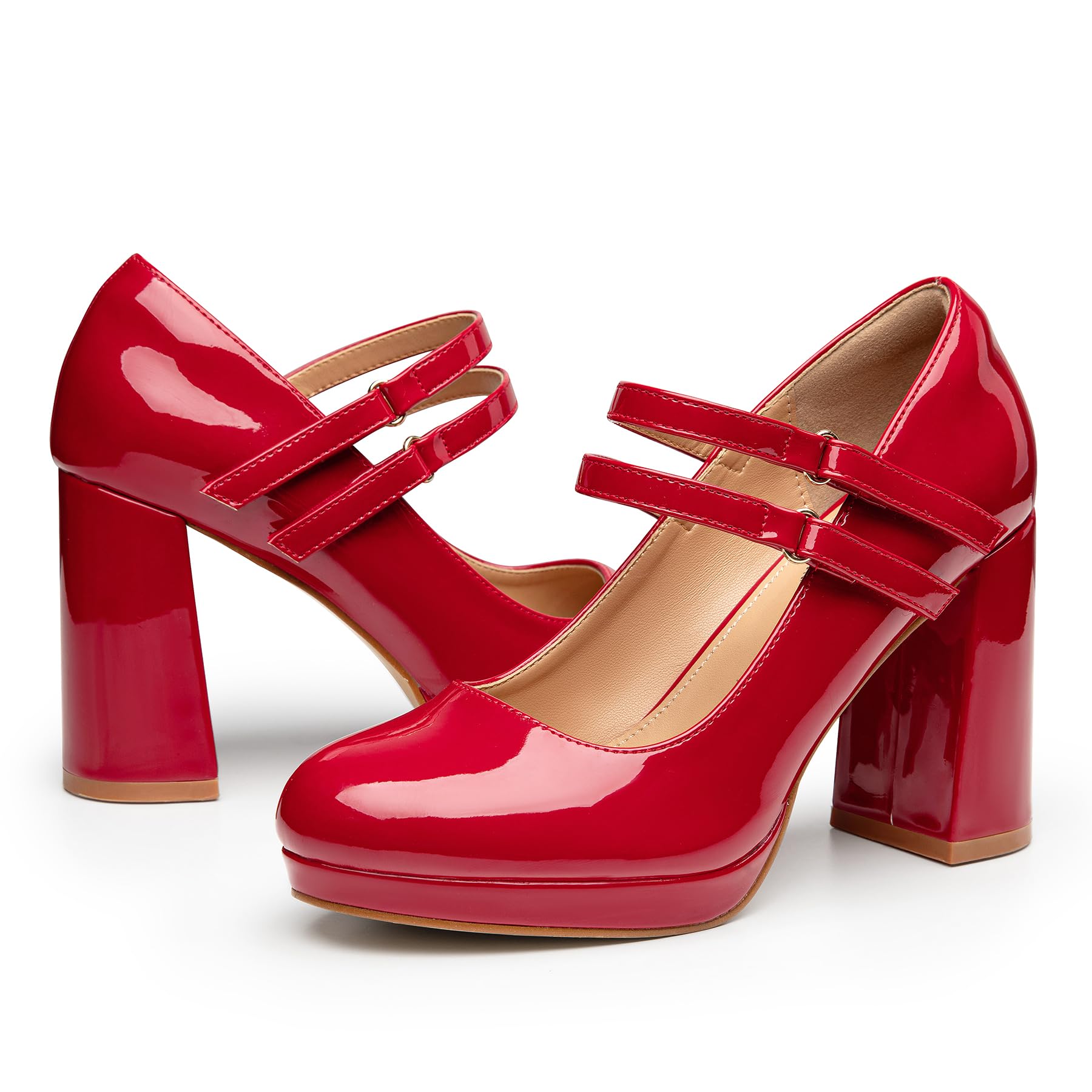 Trary Platform Mary Jane Shoes Womens Heels, Chunky Heels Mary Janes ...