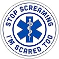 Amazon.com: STICKYAME (3pcs) Stop Screaming I'm Scared Too Stickers ...