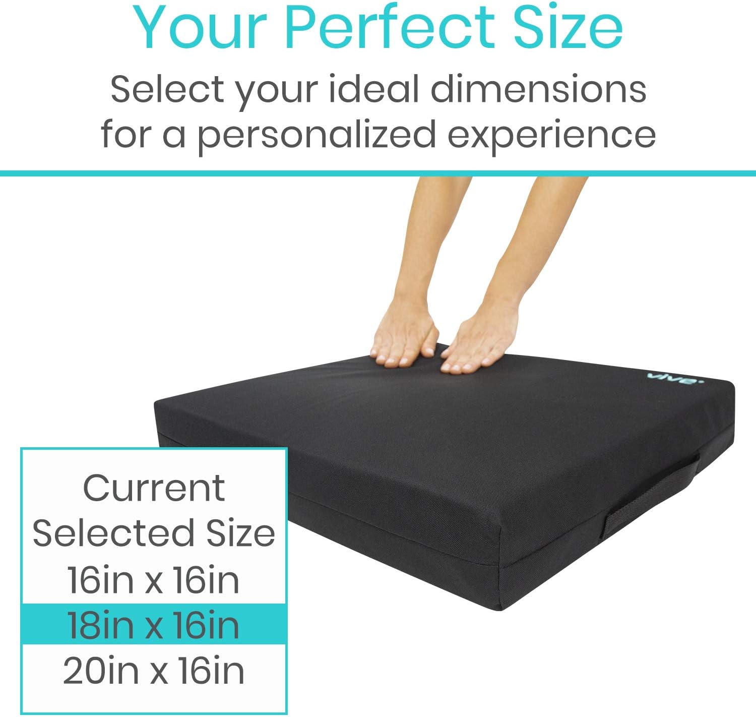 Vive Wheelchair Cushion – Gel Seat Pad for Coccyx, Orthopedic Back ...