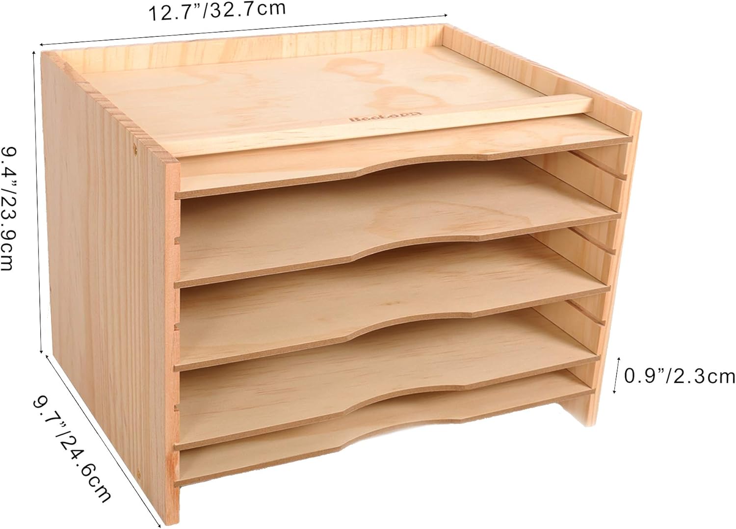 Becko Wooden File Organiser Paper Sorter File Sorter with 4 Adjustable ...