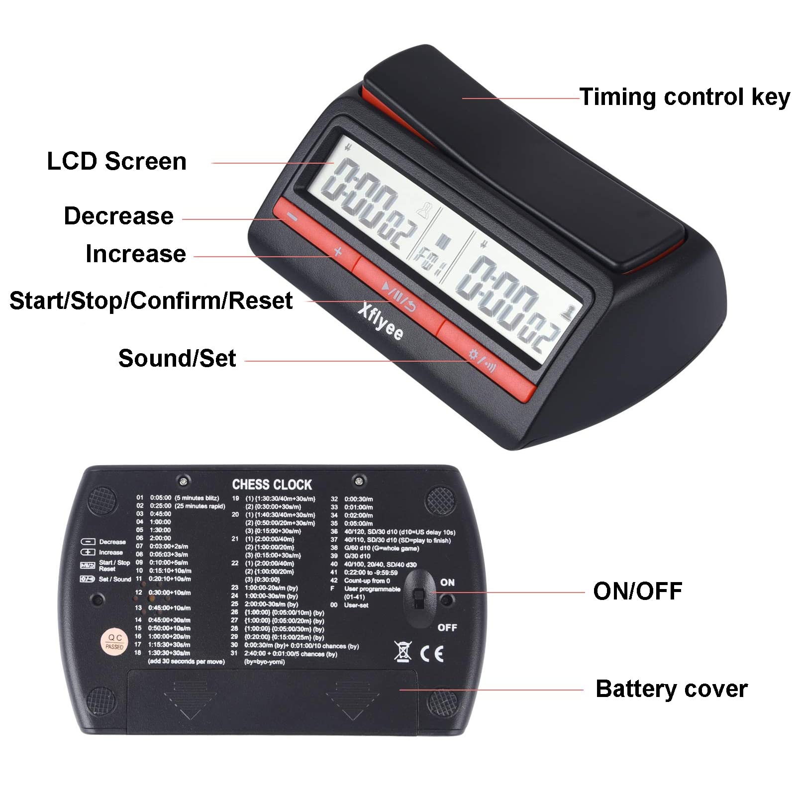 Mua [2023 New] Xflyee Chess Clock - Digital Chess Timer, Available for Portable Timer for Board ...