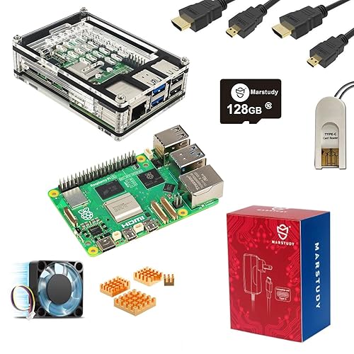 MarsKit Raspberry Pi 5 Starter Kit -128GB Edition/Raspberry Pi 5 (8GB ...