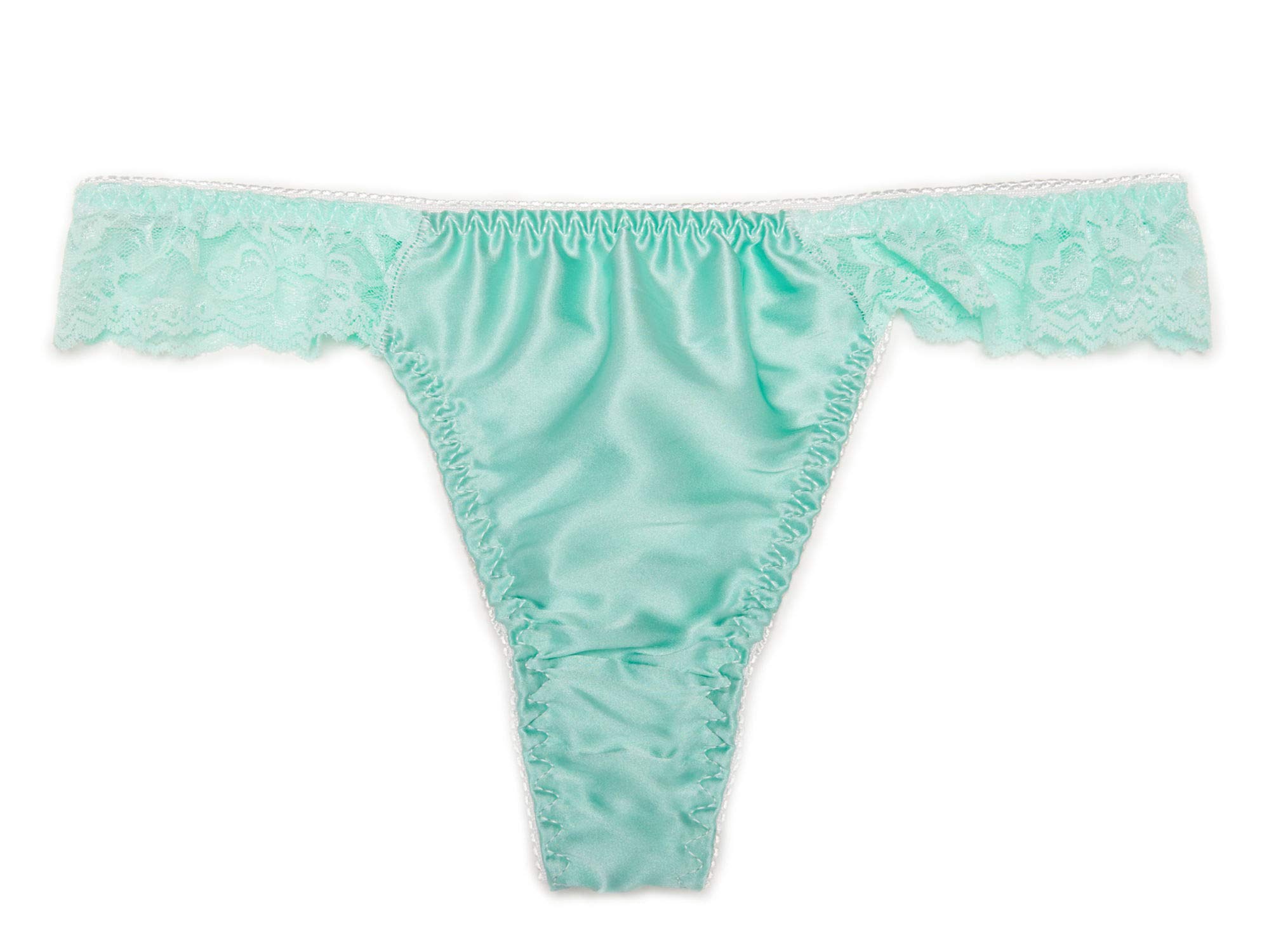 3 Pack Women’s Lace 100% Pure Silk G String Thongs Fine Satin Fabric ...