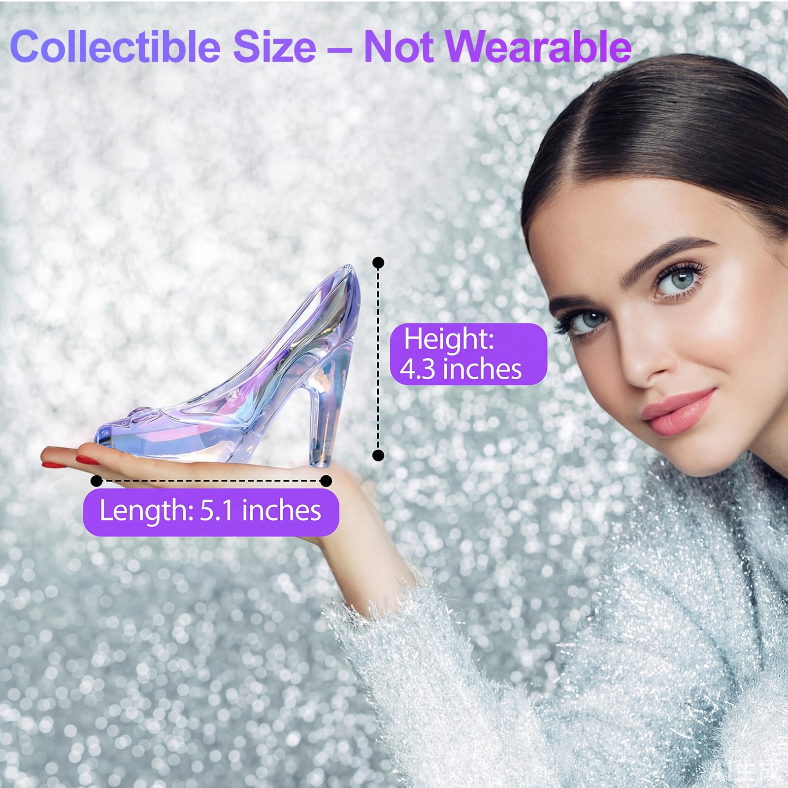 Mua Cinderella Glass Slipper - Colorful Crystal Glass Shoe, Ideal for ...