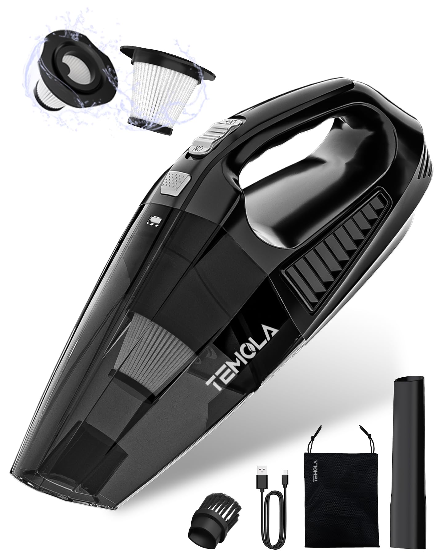 TEMOLA Handheld Vacuum Cordless, Car Vacuum Cleaner High Power ...