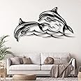 Amazon.com: Dolphin Sunset Metal Wall Art, Metallic Dolphin Wall Decor ...
